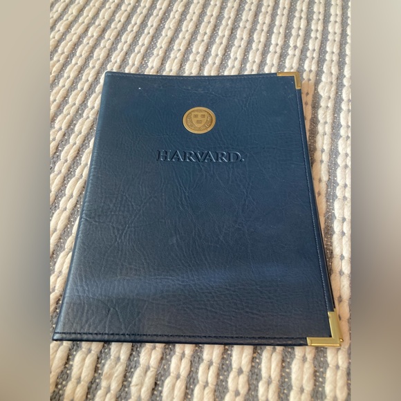 unbranded | Office | Vintage Leather Navy Blue Harvard University ...
